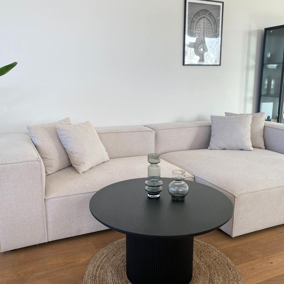 Hailey - Modulsofa mit Récamiere in Beige, 2 Elemente L: 294 X T: 148 ...