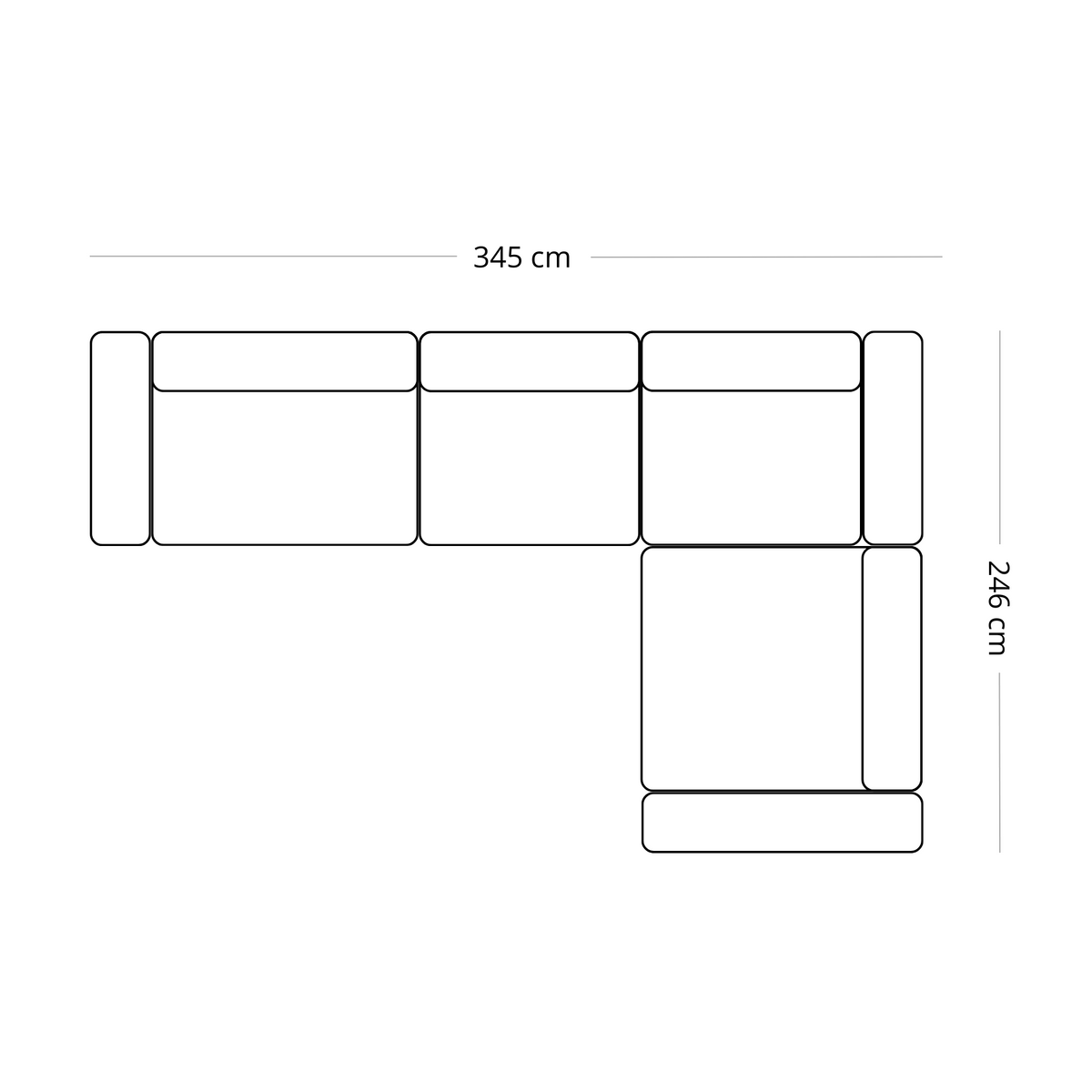Hailey - Ecksofa, Modulsofa in Beige mit 4 Modulen (Option 1) L: 345 X ...