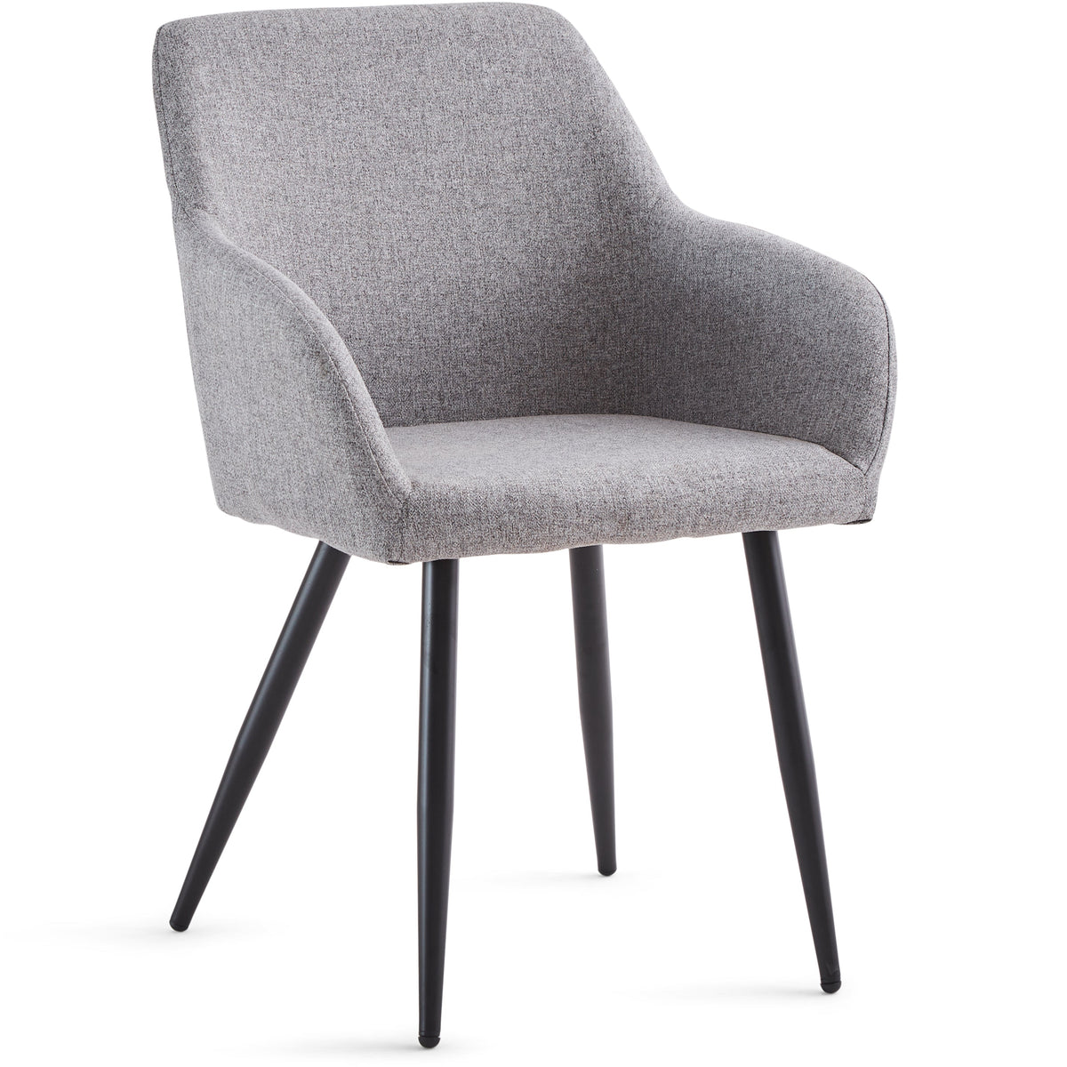 Jenna Esszimmerstuhl - grauer Stoff mit schwarzen Beinen– nimarahome.de