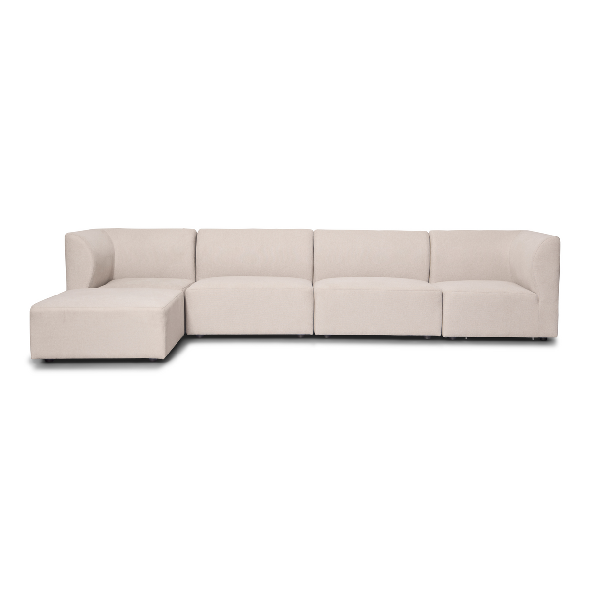 Emilia Modulsofa in Beige, 4 Module mit rechter und linker Chaiselongu ...