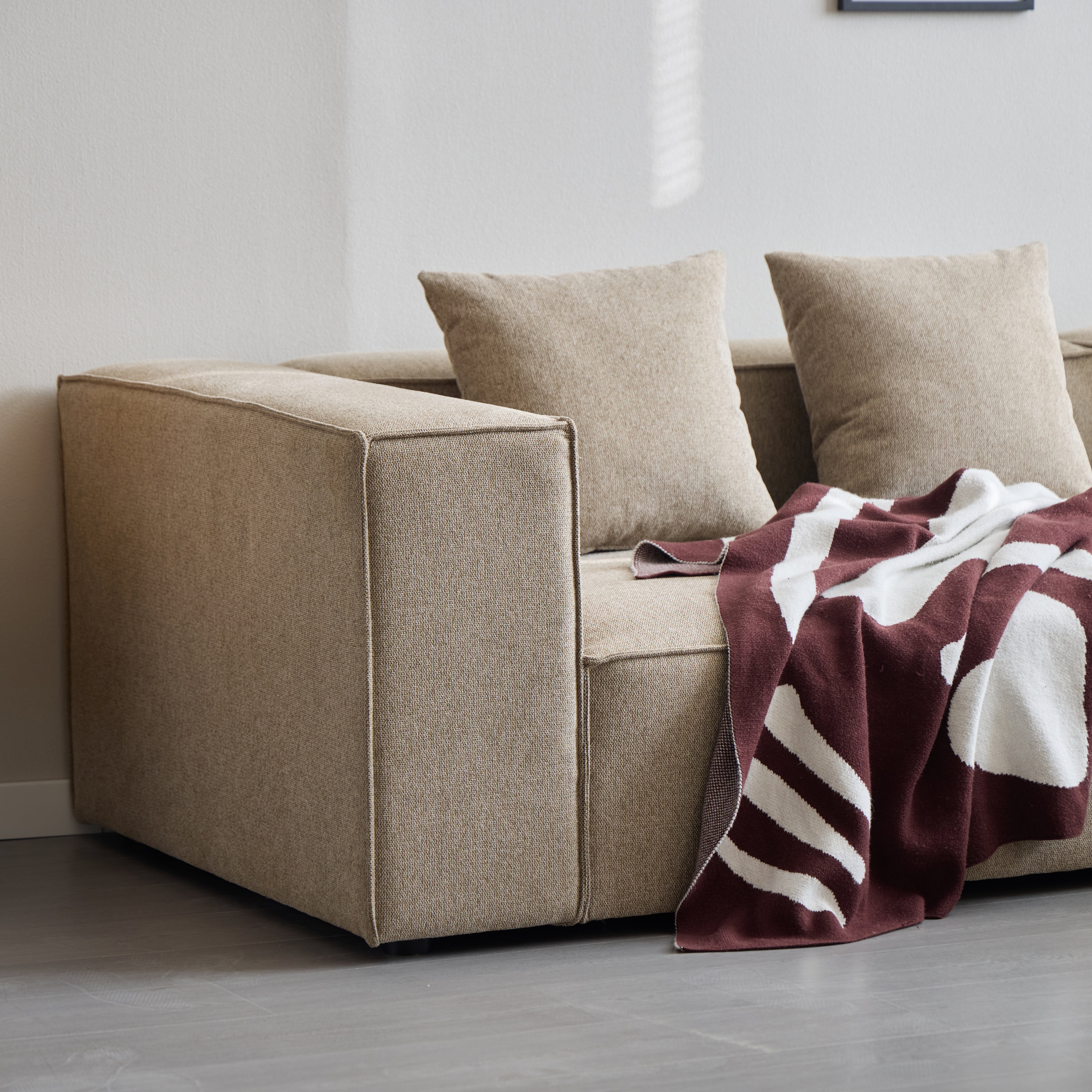 Hailey – Rechtsseitiges Chaiselongue-Modulsofa sand mit 2 Modulen L: 2 ...