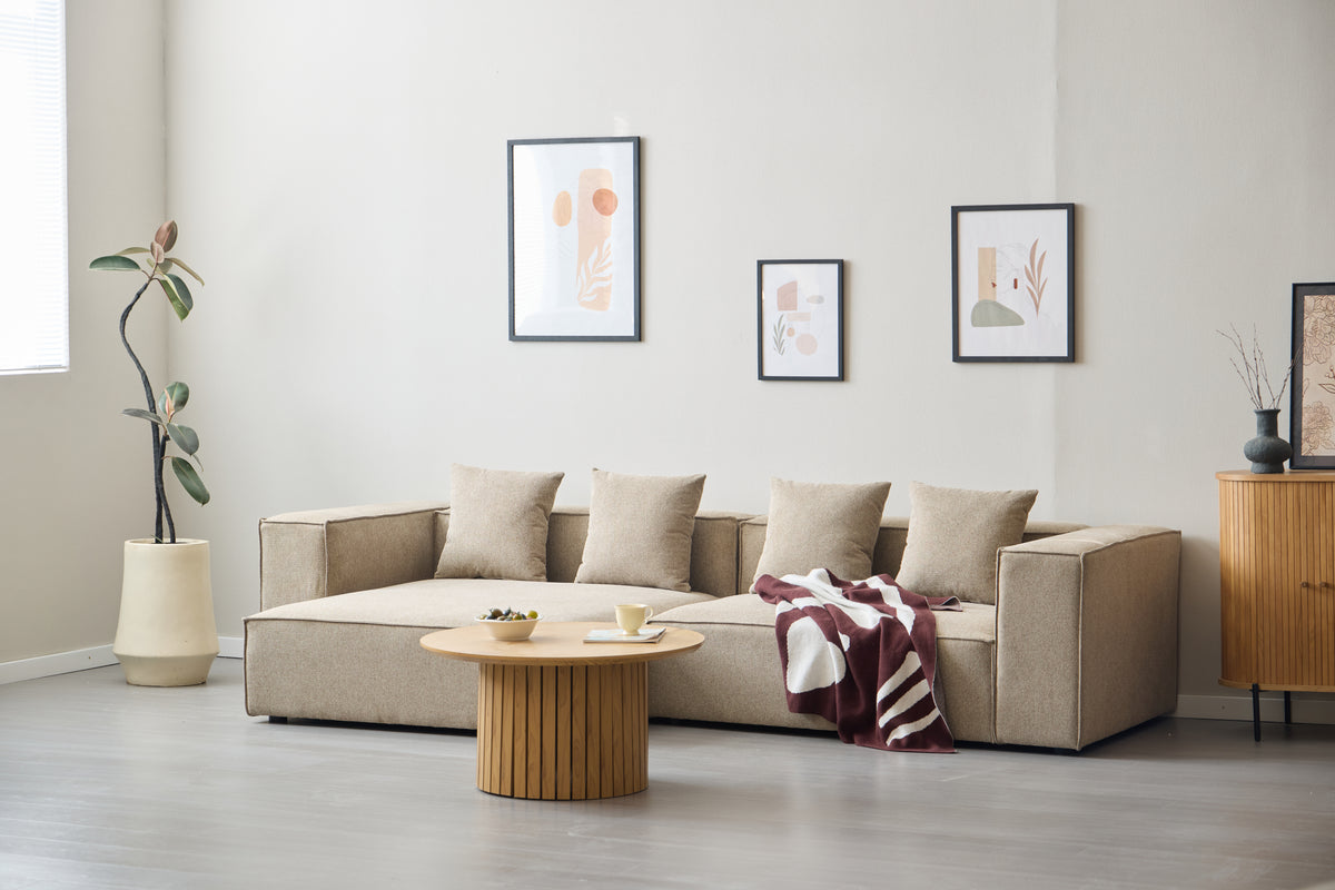 Hailey – Ecksofa Modulsofa in Sand mit 4 Modulen (Aufstellung 1) L: 36 ...