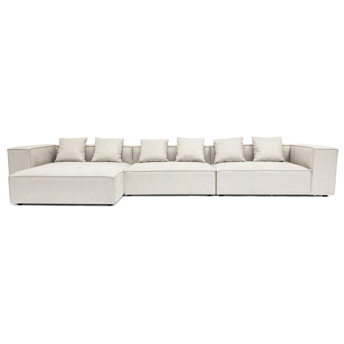 Hailey - Modulsofa mit Récamiere, links in Beige mit 3 Elemente L: 415 ...