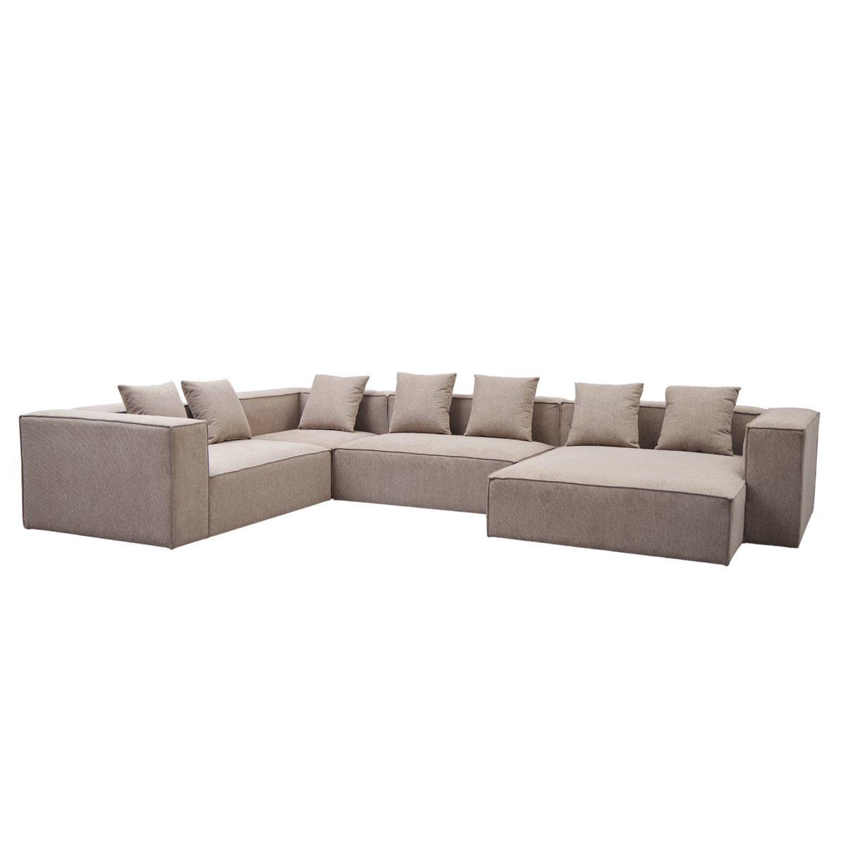 Hailey – U-Sofa Modulsofa in Sand mit 4 Modulen – Rechtsseitige Chaise ...
