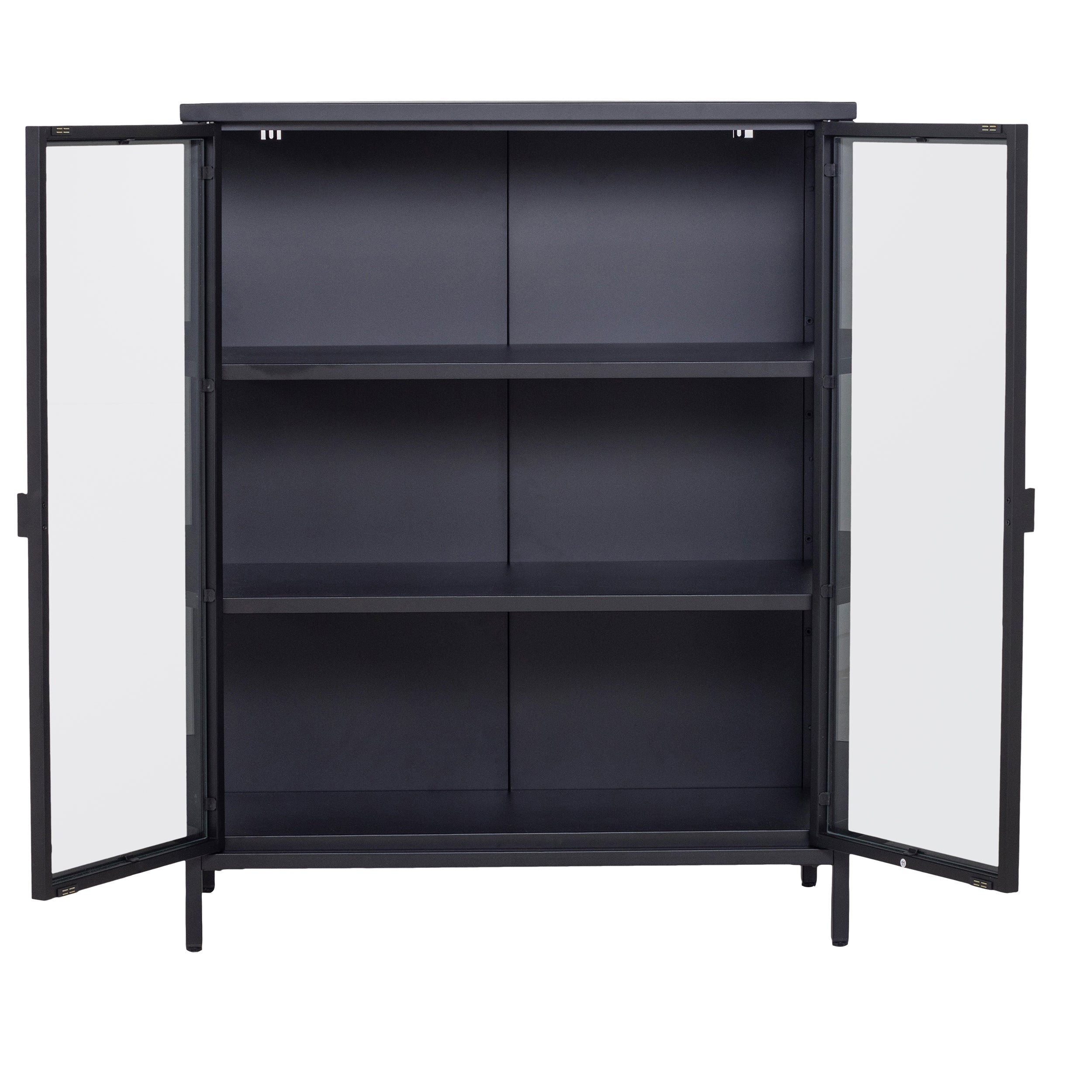 Herman Vitrine - Schwarzes Metall 80x40x105cm– nimarahome.de